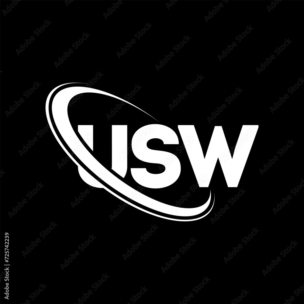 USW logo. USW letter. USW letter logo design. Initials USW logo linked ...