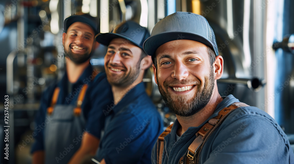 Male worker wearing work clothes in an underground gas storage facility ...