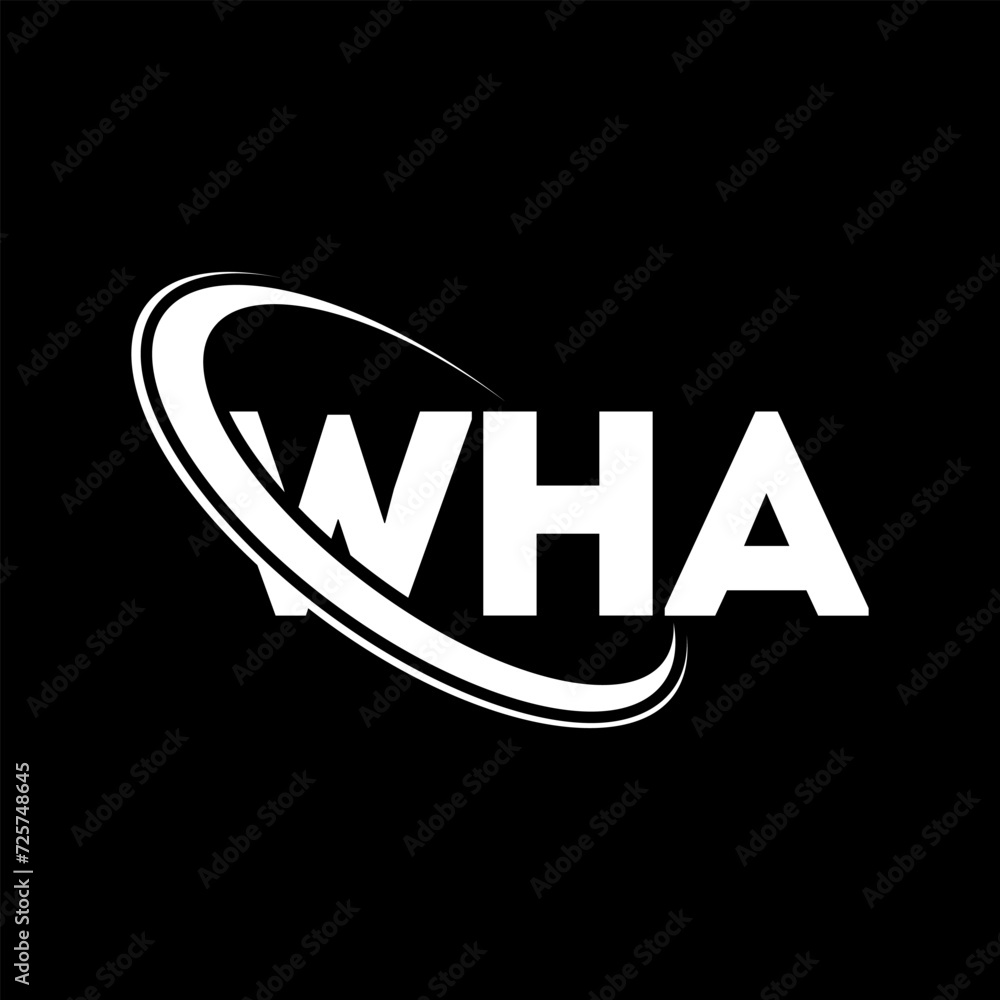 WHA logo. WHA letter. WHA letter logo design. Initials WHA logo linked ...
