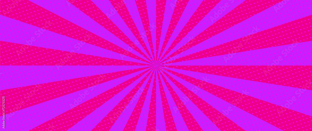 Pop art pink and purple vintage comic magazine cover with rays. Cartoon ...