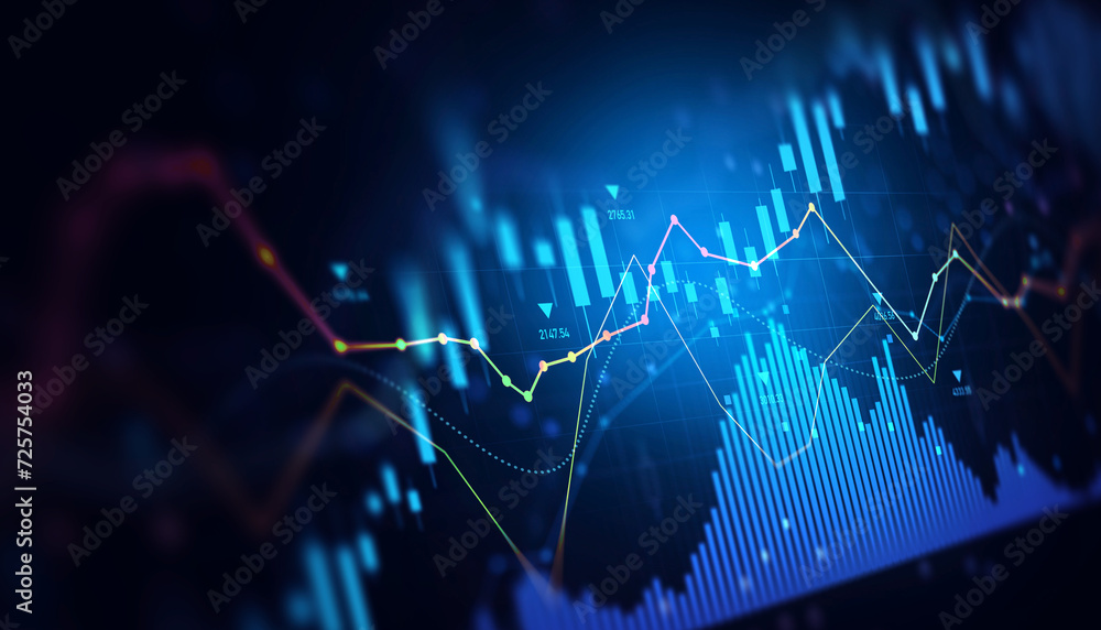 Stock market investment trading graph growth.Investment finance chart ...