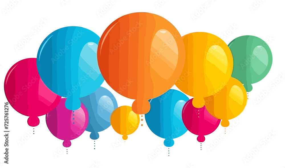 Balloon illustration on white transparent background, flat illustration ...