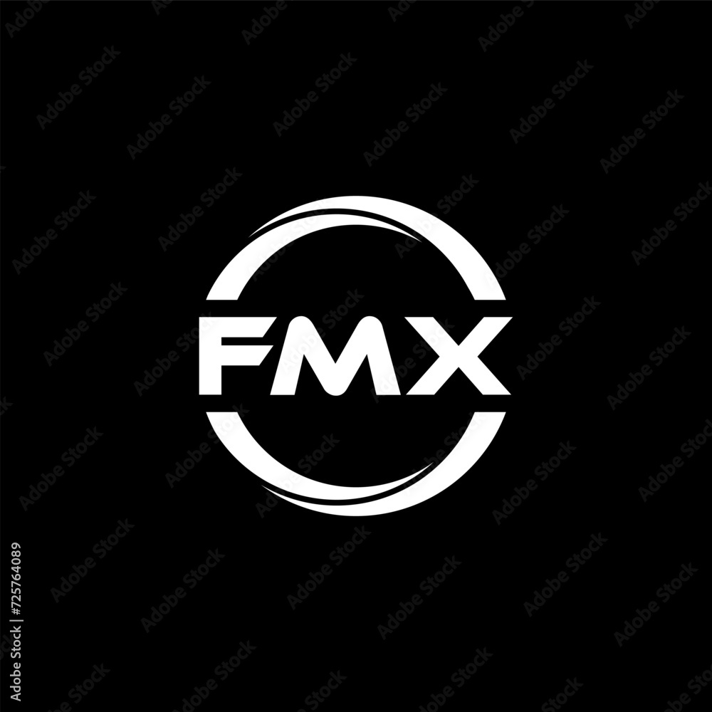 FMX letter logo design with black background in illustrator, cube logo ...