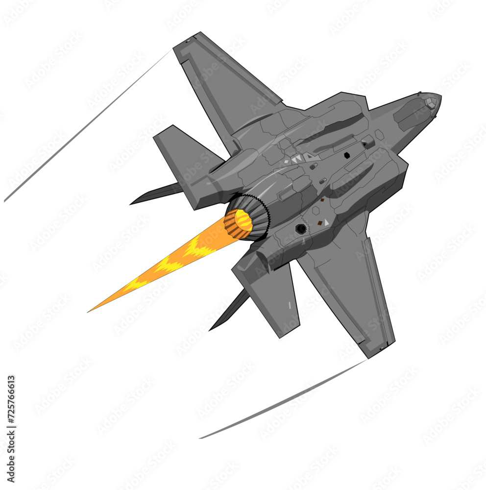 F-35 Fighter Jet Inverted Afterburner Pass Stock Vector | Adobe Stock