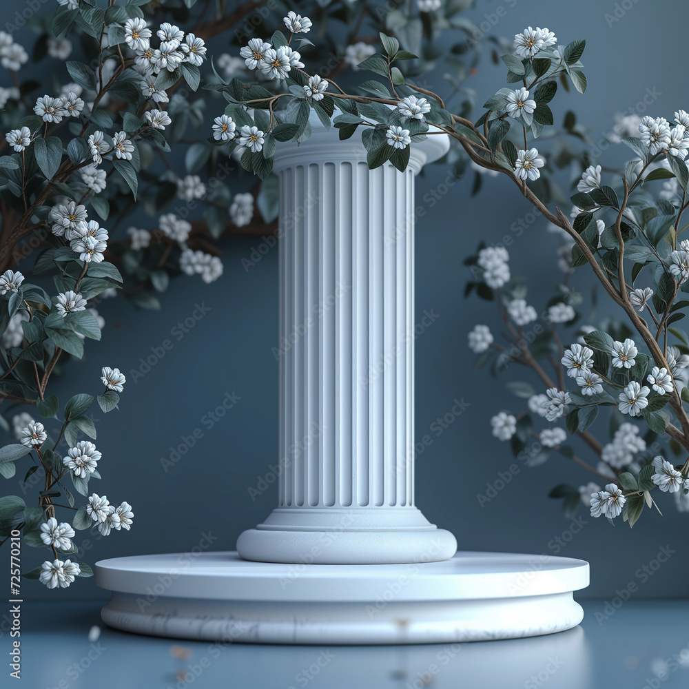 Background podium column 3d roman luxury greek white ancient display ...