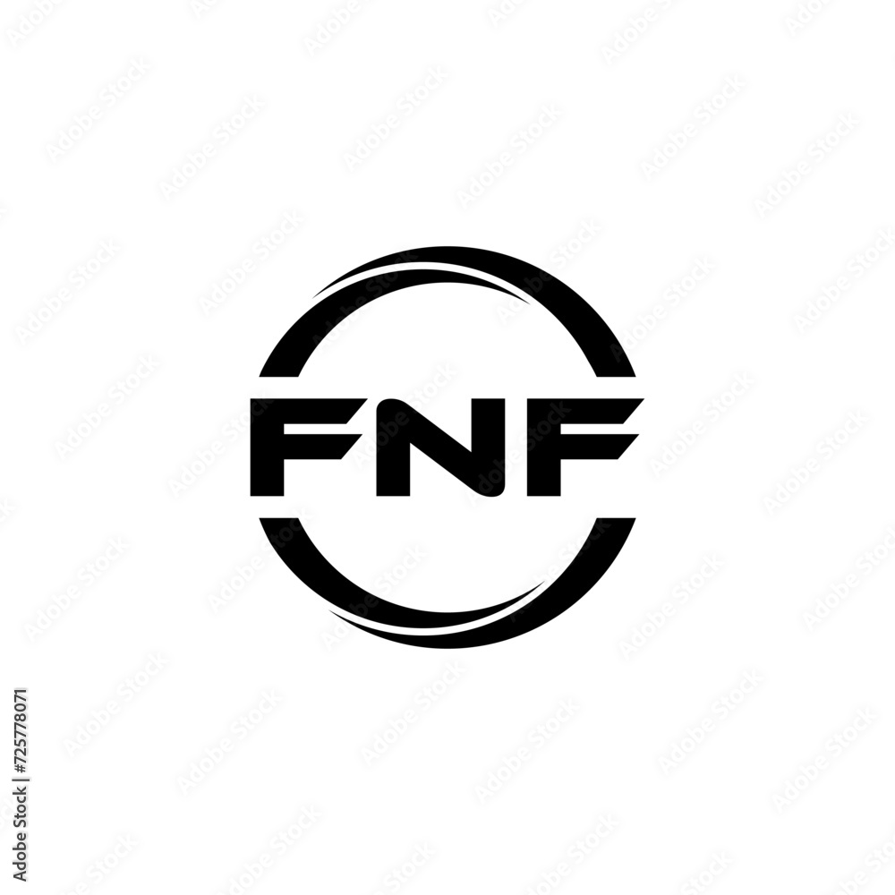 FNF letter logo design with white background in illustrator, cube logo ...