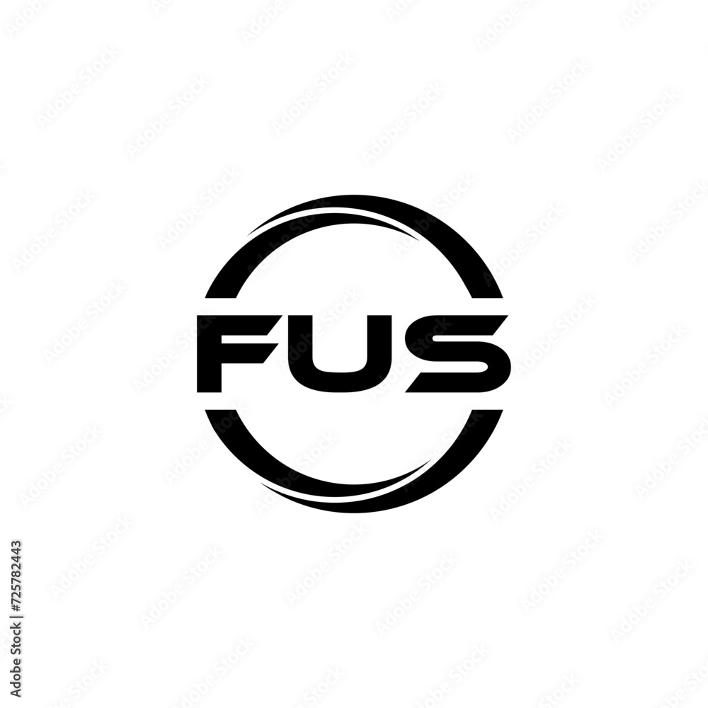 FUS letter logo design with white background in illustrator, cube logo ...
