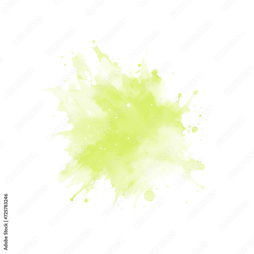 Abstract green watercolor water splash on a white background. Vector ...