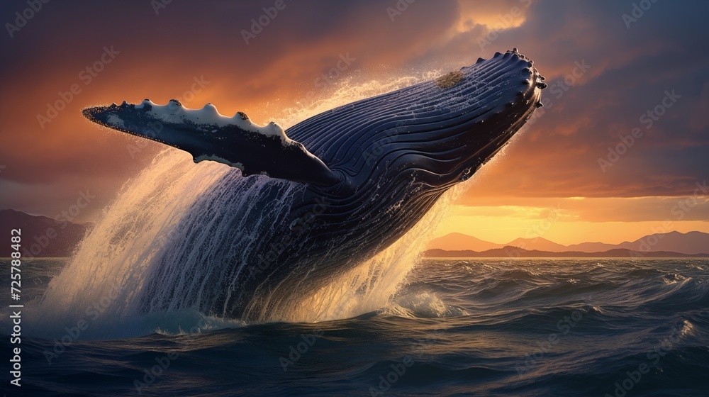 Powerful and majestic scenes of humpback whales breaching in open ocean ...