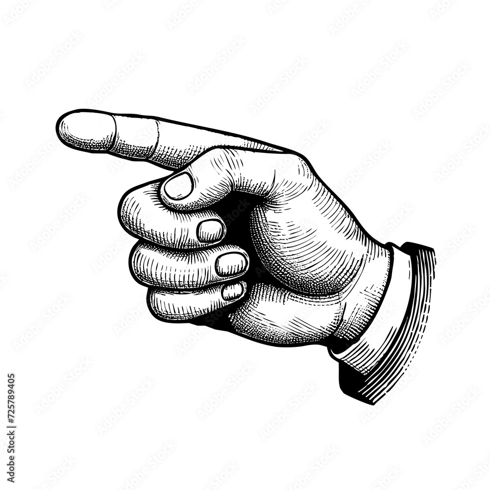 blacked outlined hand pointing finger illustration silhouette artwork ...