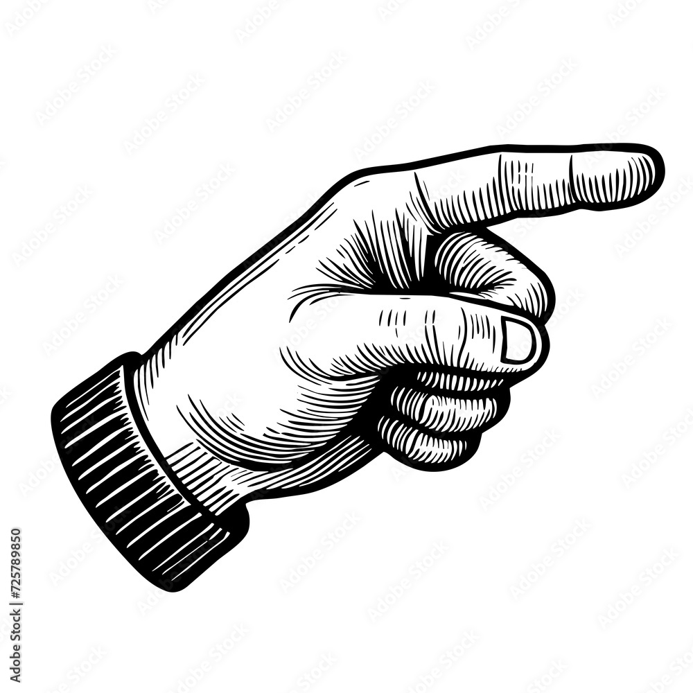 blacked outlined hand pointing finger illustration silhouette artwork ...