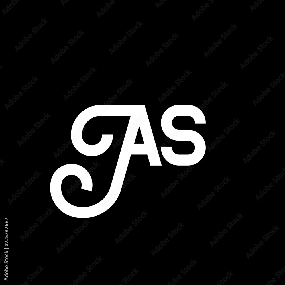 AS letter logo design on black background. AS creative initials letter ...