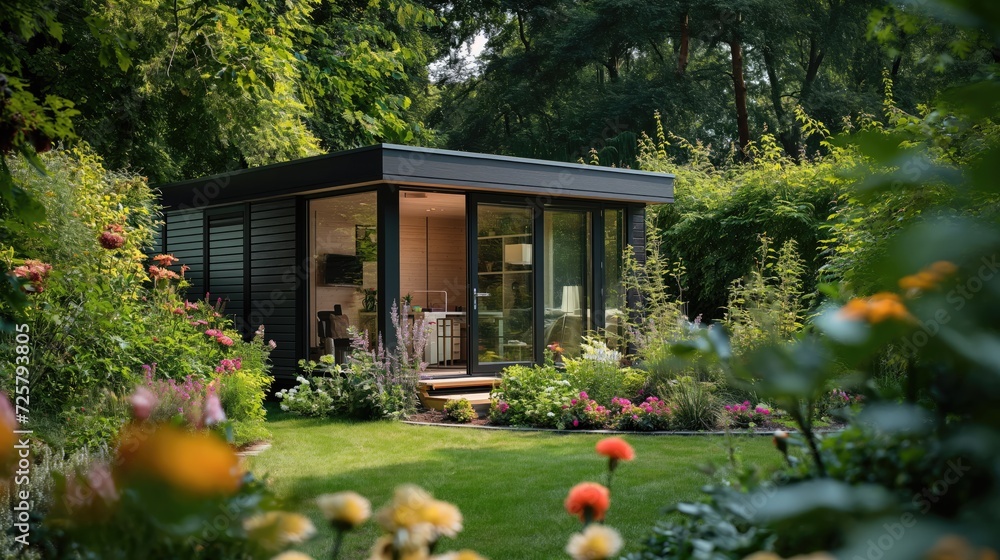 Remote Work Oasis: A Blooming Garden Office Shed for Productivity and ...