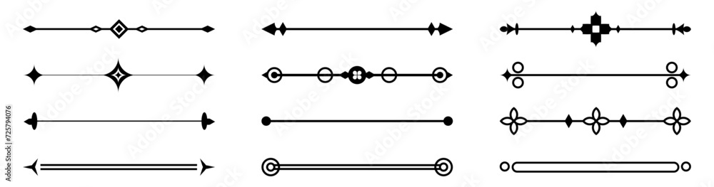 Set of Various Simple Black Divider line, Divider Collection. Vector ...