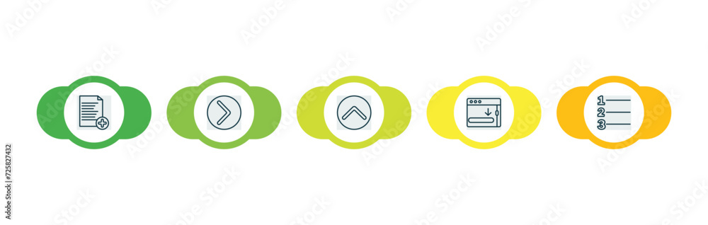 linear icons from user interface concept. outline icons set included add new document, right ...