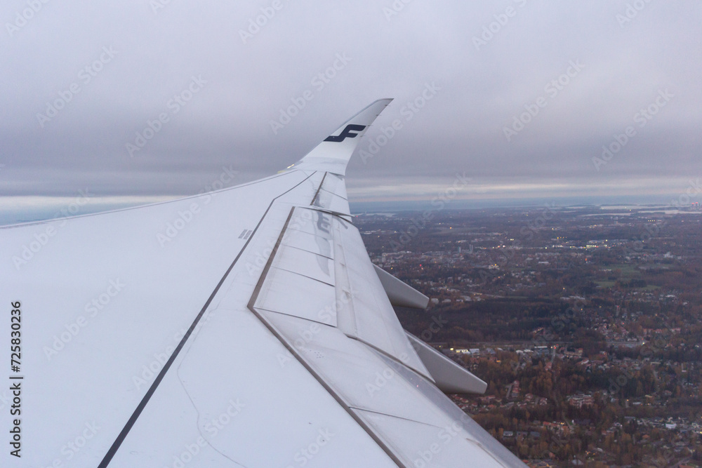 A320 Finnair, France October 24, 2023: Wing and World - Right Wing of ...