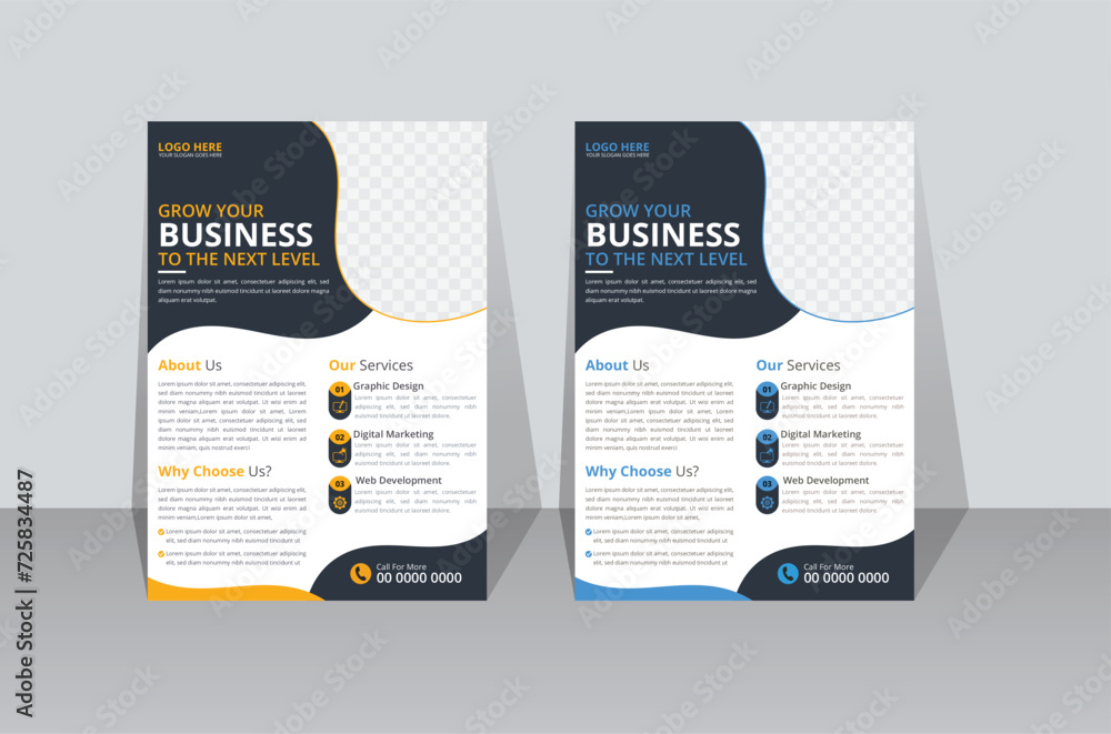 Professional modern clean business marketing flyer and brochure design ...