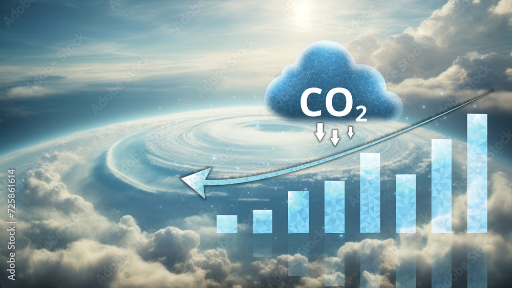 ภาพประกอบสต็อก Reducing Co2 Graph. Co2 Reduction Graph. Reducing Co2 Illustration. Rising Co2 ...