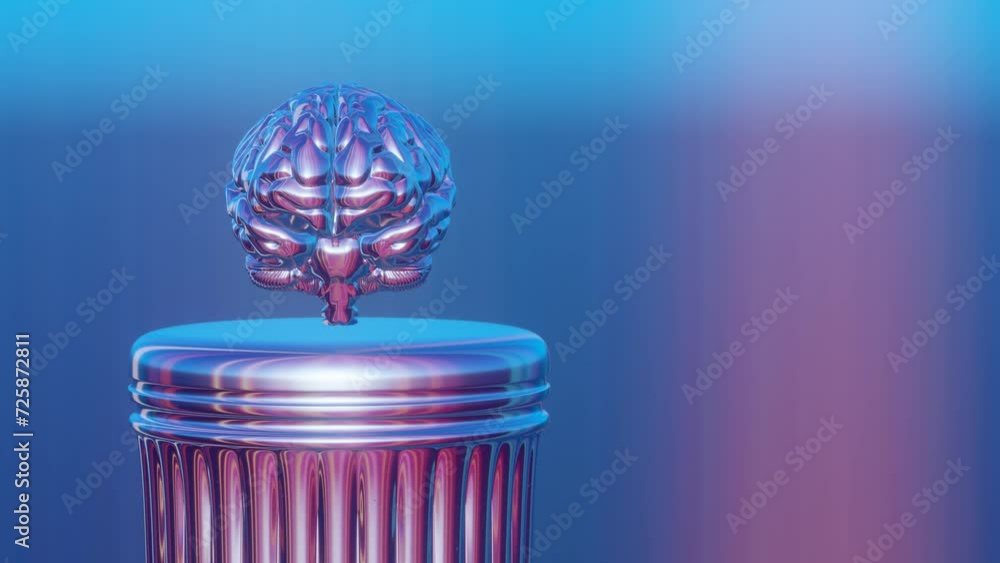 3D holographic brain animation with various colors and an intriguing ...
