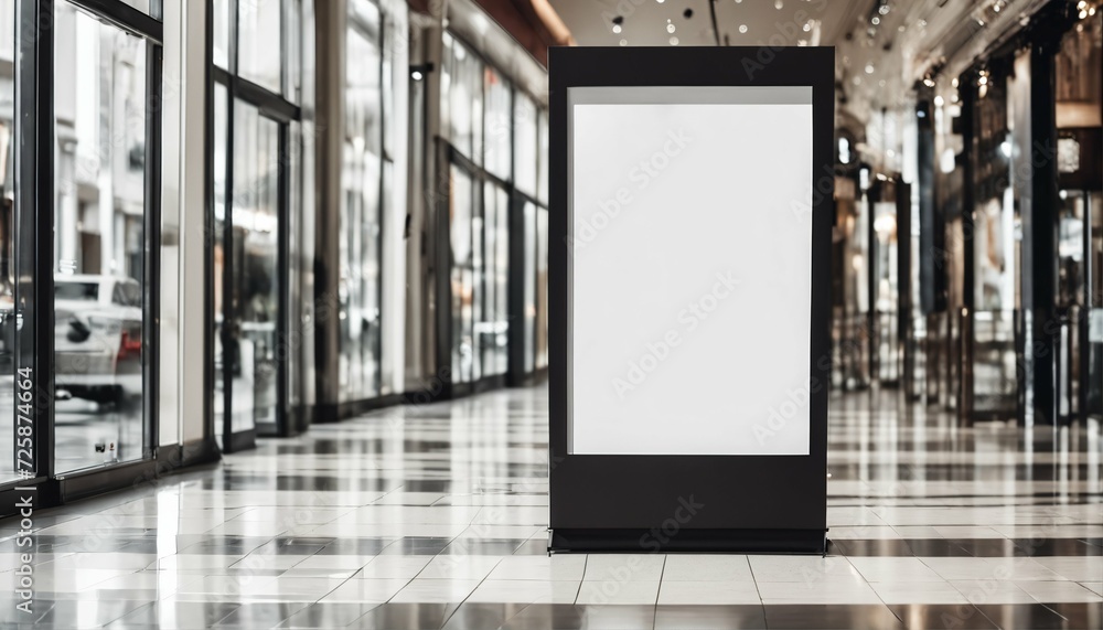Shopping mall roll-up banner stand mockup with empty space, ideal for ...