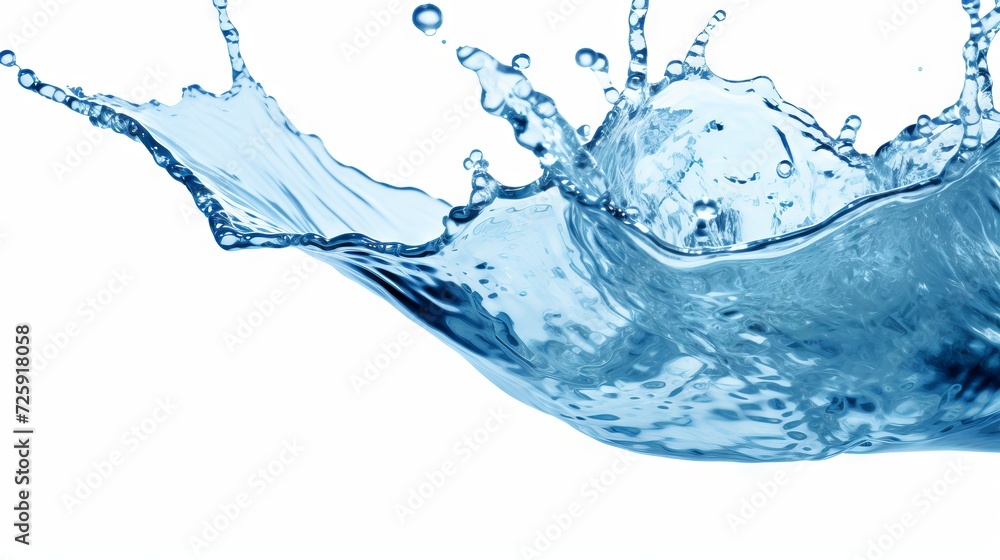 Water splash in blue tones, isolated on white background. Concept of ...