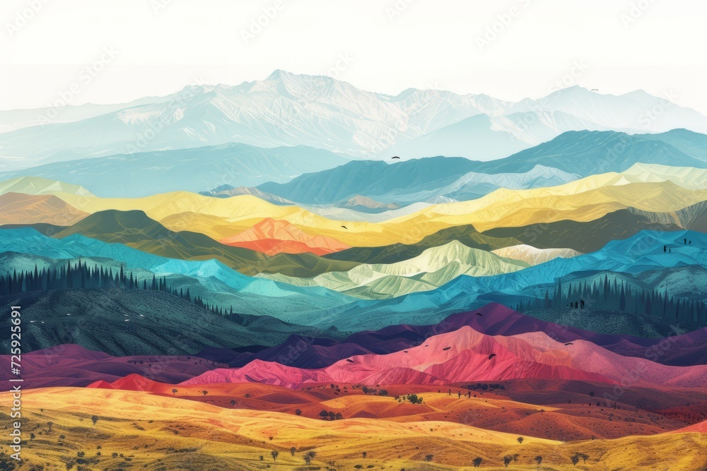 Colorful mountains landscape. , A breathtaking scene of diverse ...