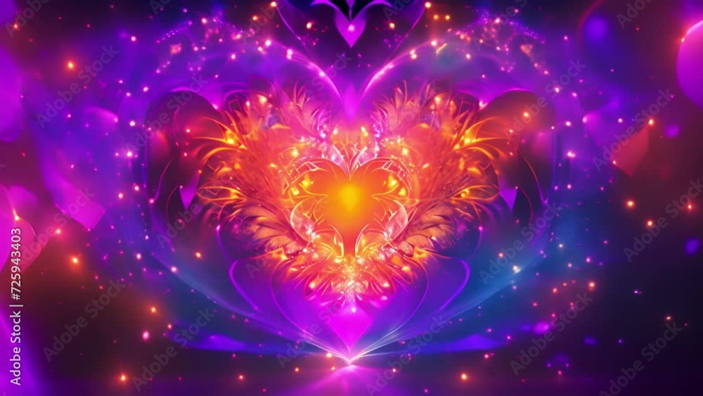 Psychedelic Distorted Valentine heart Background Web Design and Social ...