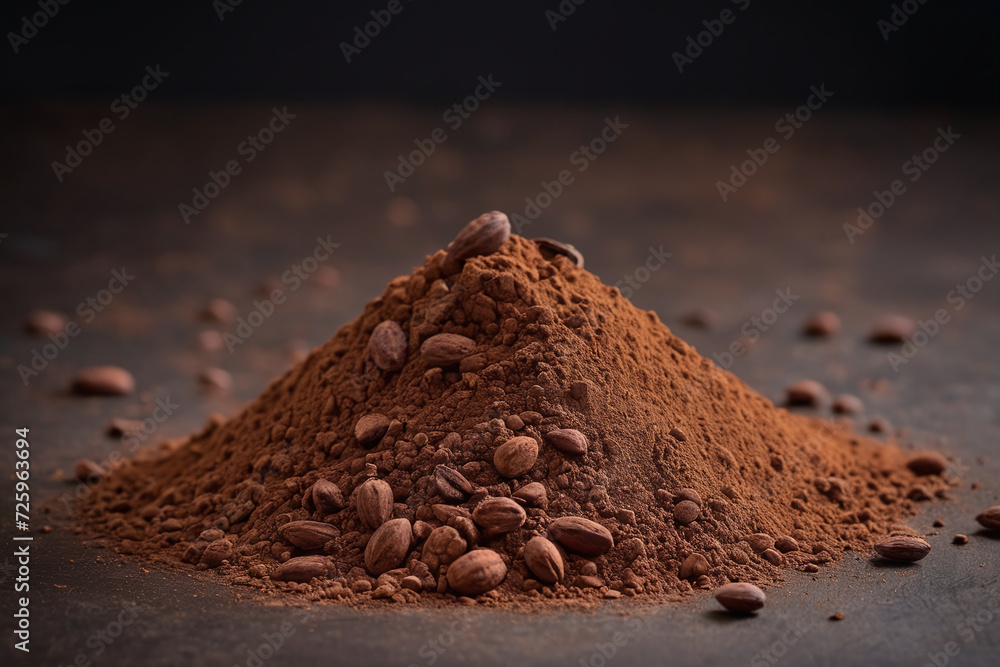 Heap of cocoa powdercocoa powder, cocoa, cinnamon, chocolate, instant ...