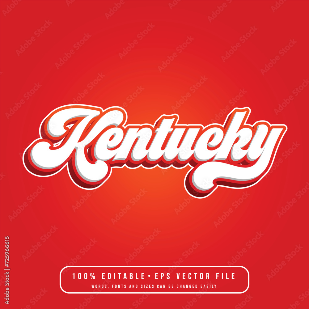 Kentucky text effect vector. Editable college t-shirt design printable ...