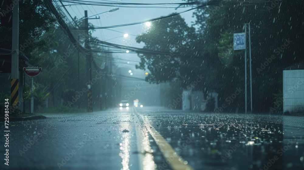 rain was falling on the roadway due to precipitation that was forming ...