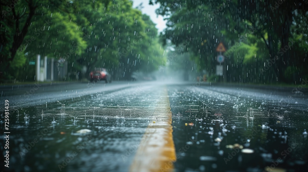 rain was falling on the roadway due to precipitation that was forming ...