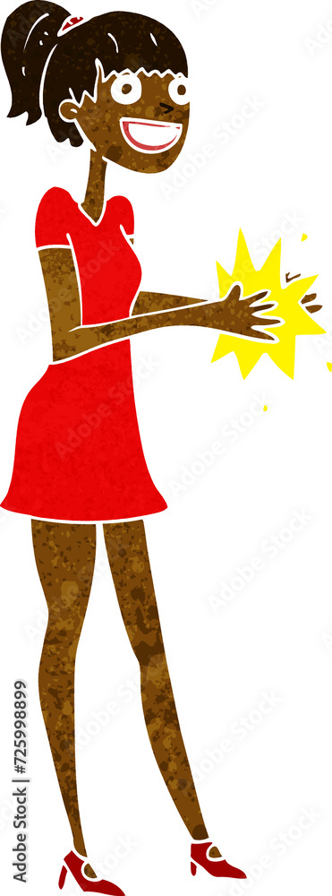 cartoon woman clapping hands Stock Illustration | Adobe Stock