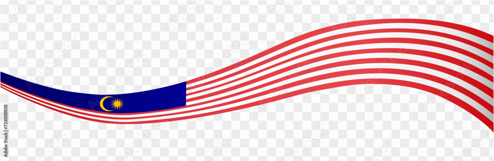 Malaysia flag wave isolated on png or transparent background. vector ...