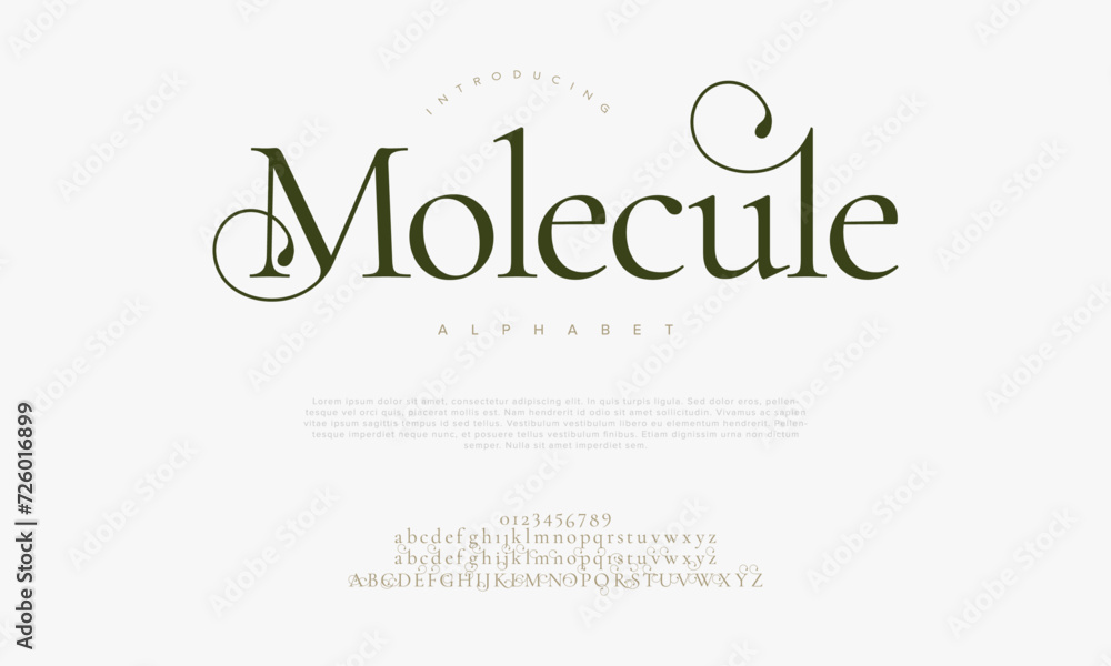 Molecule premium luxury elegant alphabet letters and numbers. Elegant ...