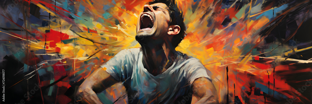 Foto de Desperation in Vibrance: An expression of Emotional Struggle ...