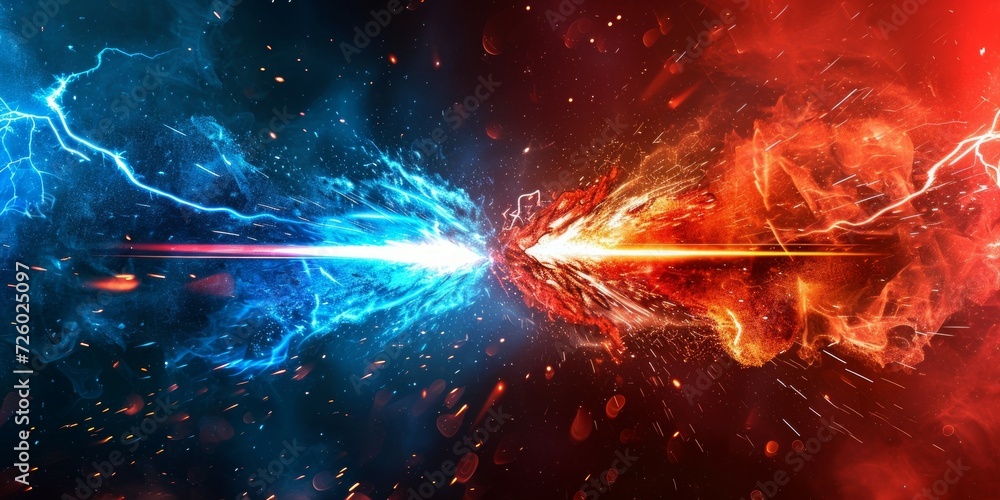 VS versus Background match challenge versus thunder flame blue and red ...