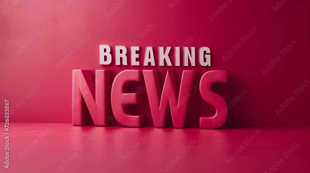 Breaking News Sign in store window - Chyron - Announcement Stock ...