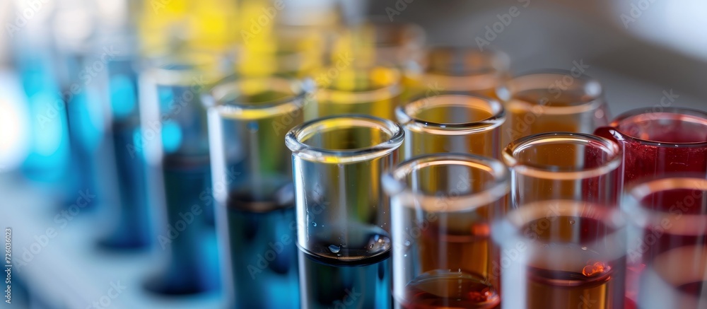 Different-colored tubes with inner coatings are used to collect and ...