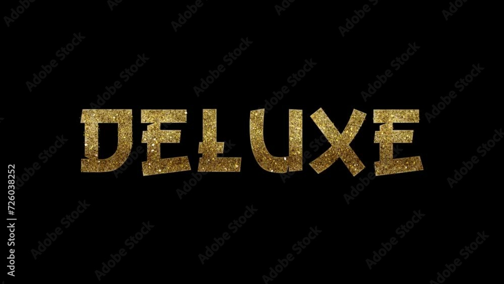 Deluxe text animation gold color on black background. Text Animation in ...