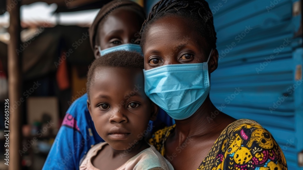 A mother and her two children share a quiet moment of solidarity ...