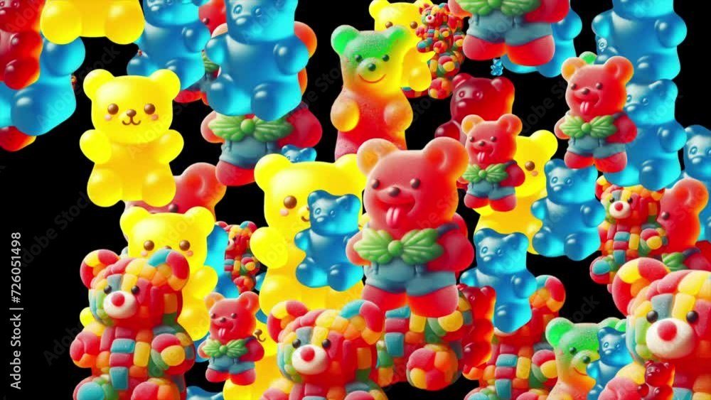 Vidéo Stock Multicolor gummy bear animated background , Gummy bear ...