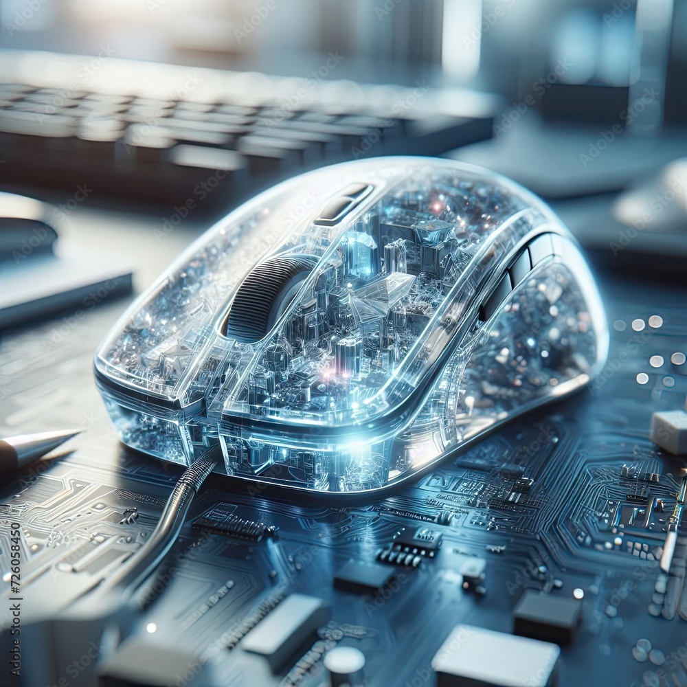 Computer mice are made of transparent clear glass - version 2 Stock ...