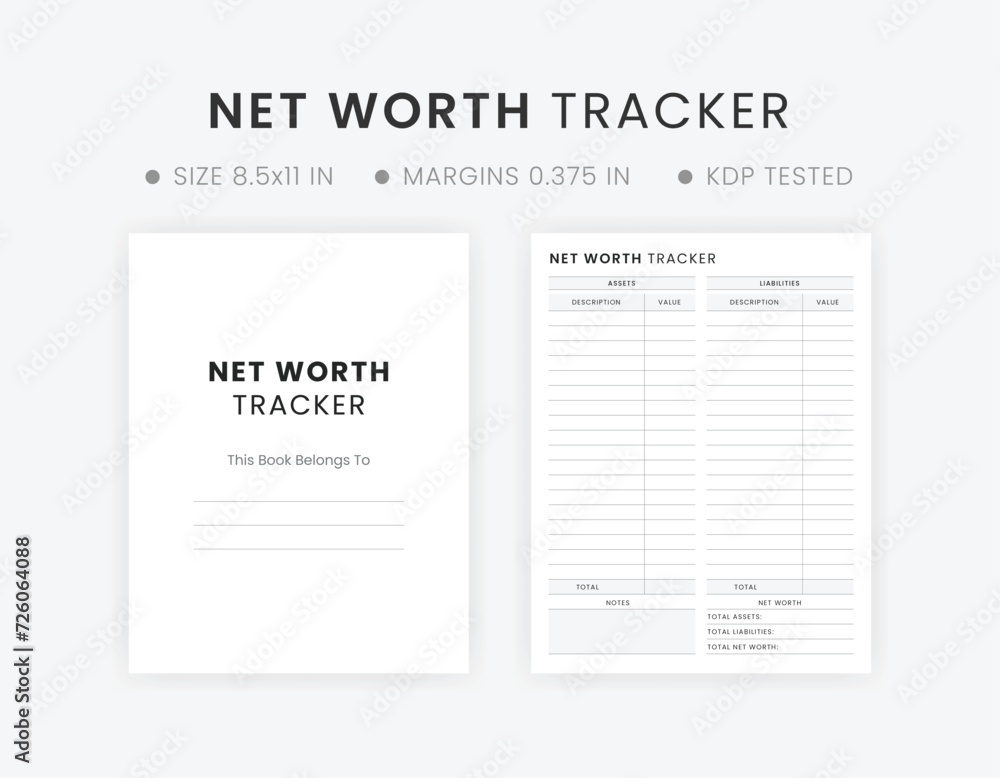 Best Net Worth Tracker Template Printable Kindle Direct Publishing ...