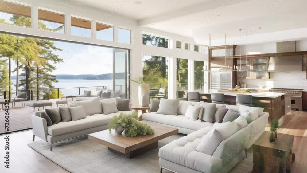 beautiful living room interior in new luxury home. living room interior ...