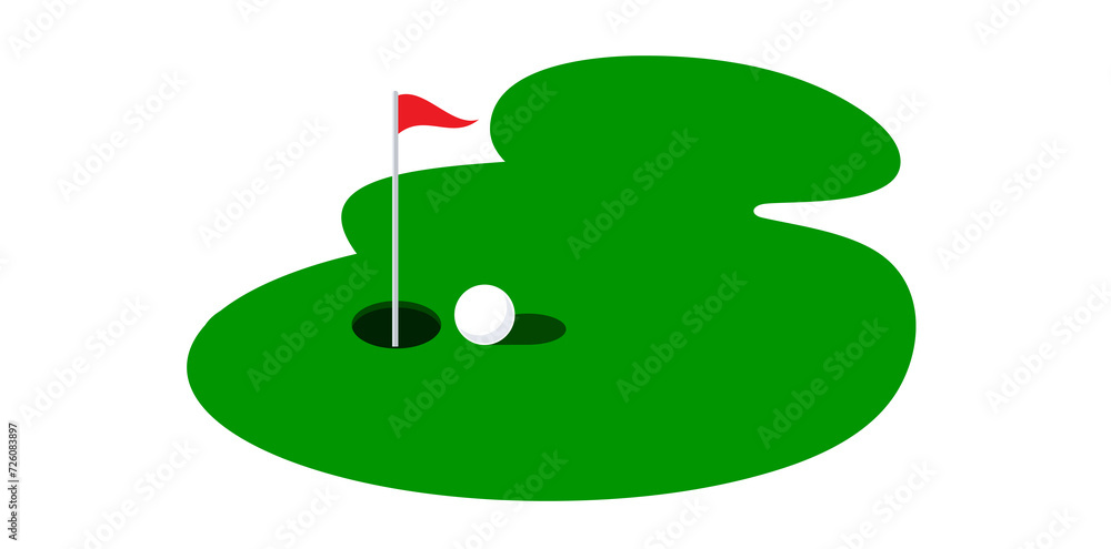 Golf Flag Logo Vector Illustration. Stock Vector | Adobe Stock