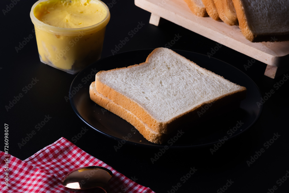 Slices of Toast Loaf White Bread (Shokupan or Roti Tawar) for Breakfast ...