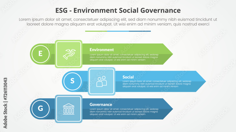 Vektorová grafika „ESG frameworks infographic concept for slide ...