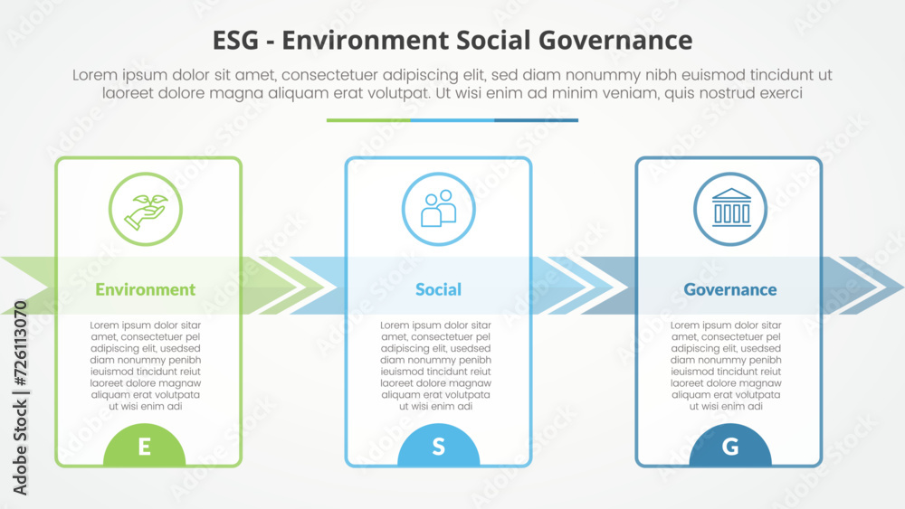 ESG frameworks infographic concept for slide presentation with big ...