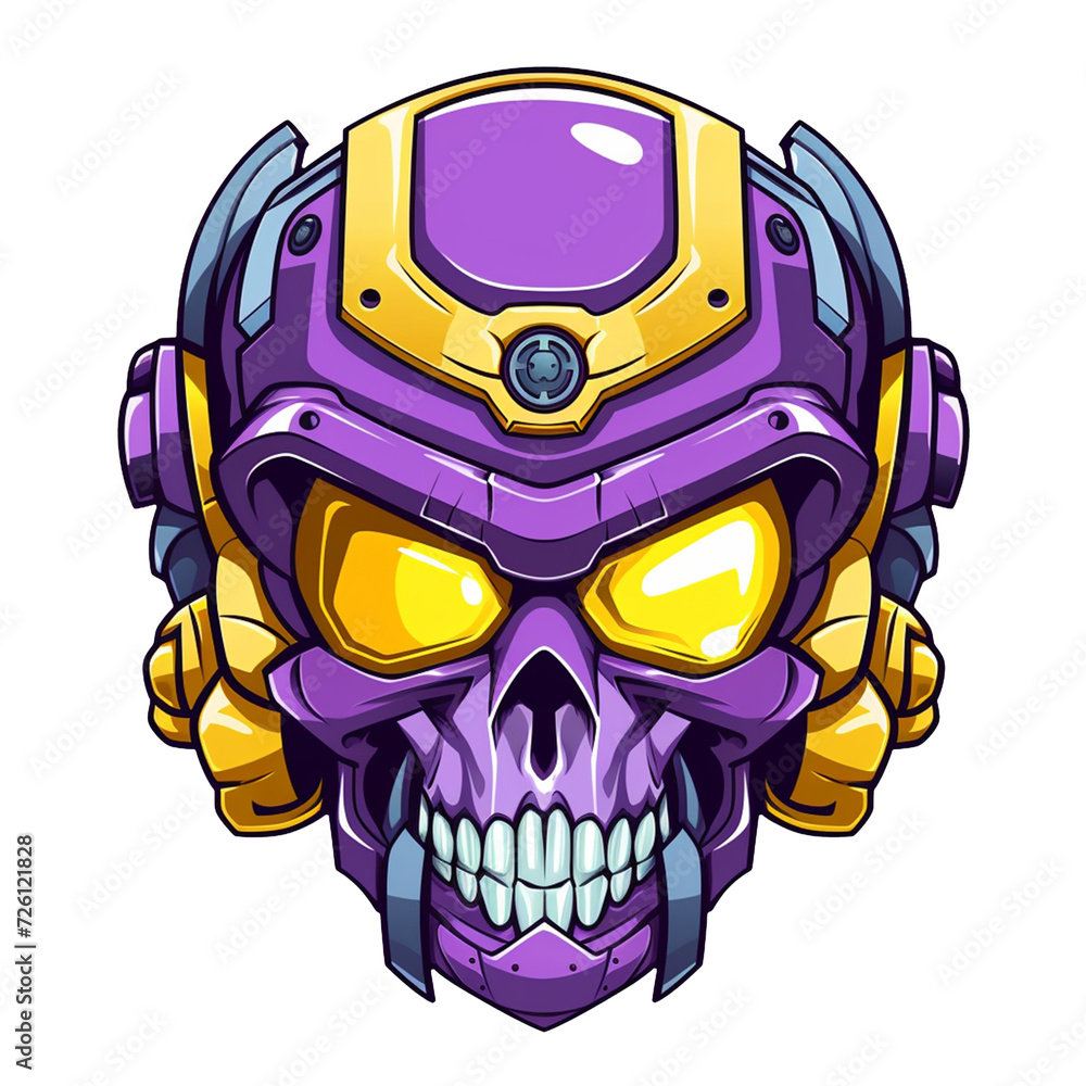cartoon scary robot skull head Stock Illustration | Adobe Stock