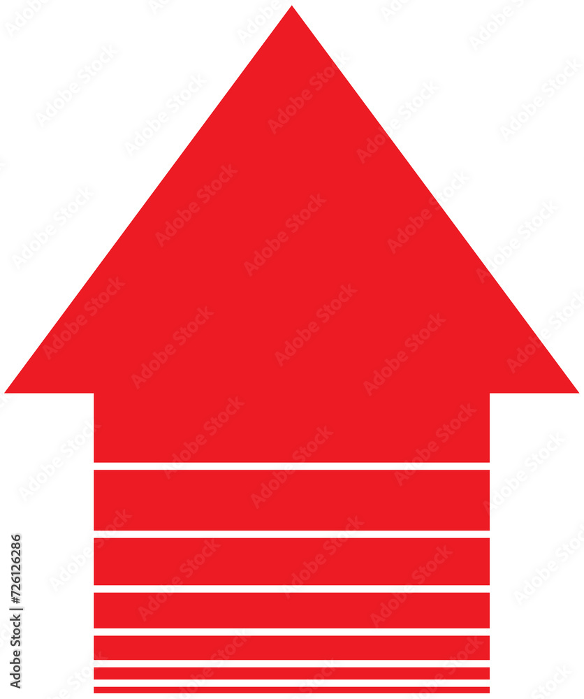 Vertical banner, Red arrow pointing up Gradualist thickness line ...